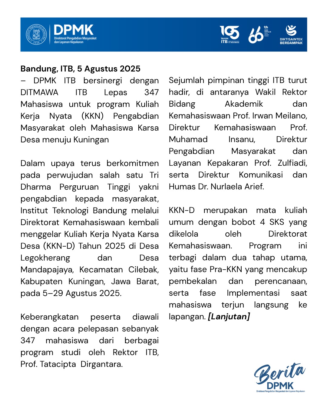 Info Terbaru - Layanan Pengabdian Masyarakat DPMK